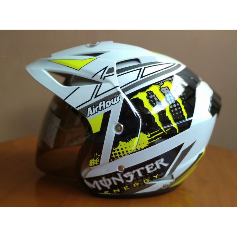 Jual HELM SNI DEWASA HELM MOTOR TAKIRA MOTIF MONSTER WARNA WHITE ...