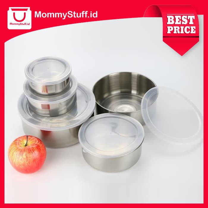 Jual MOS150 Rantang Stainless set isi 5 - Rantang susun Stainless Basic ...