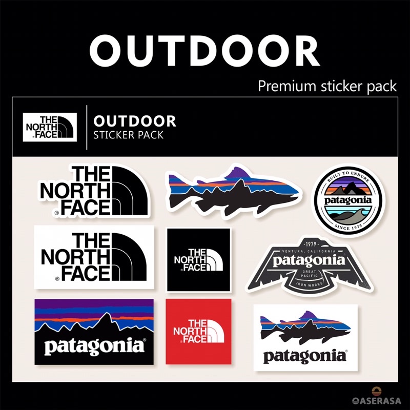 Jual Sticker OUTDOOR premium pack 10 PCS | Stiker PATAGONIA THE NORTH ...