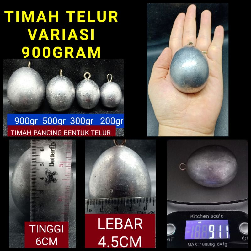 Jual TIMAH TELUR 900GRAM PEMBERAT PANCING TIMAH PANCING BATU PANCING ...