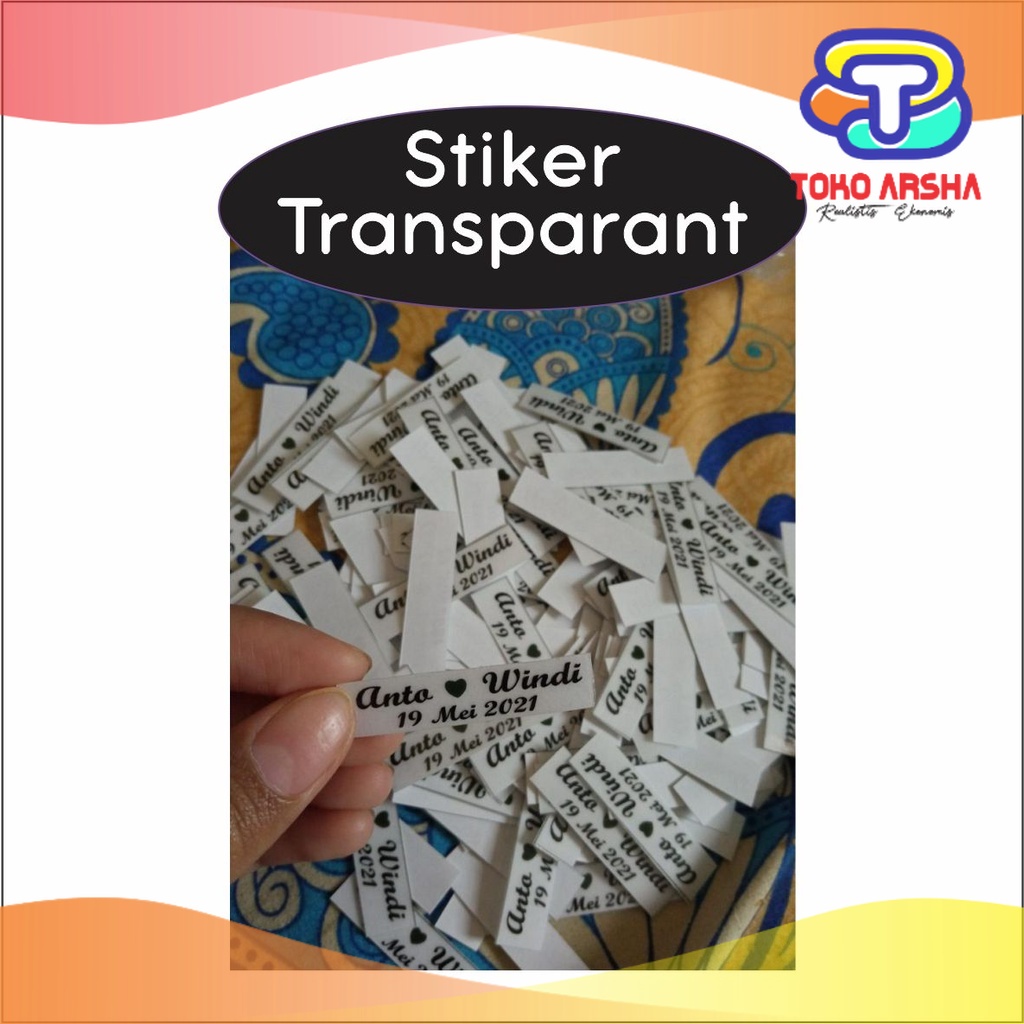Jual Stiker label nama transparan souvenir MURAH wedding stiker ...