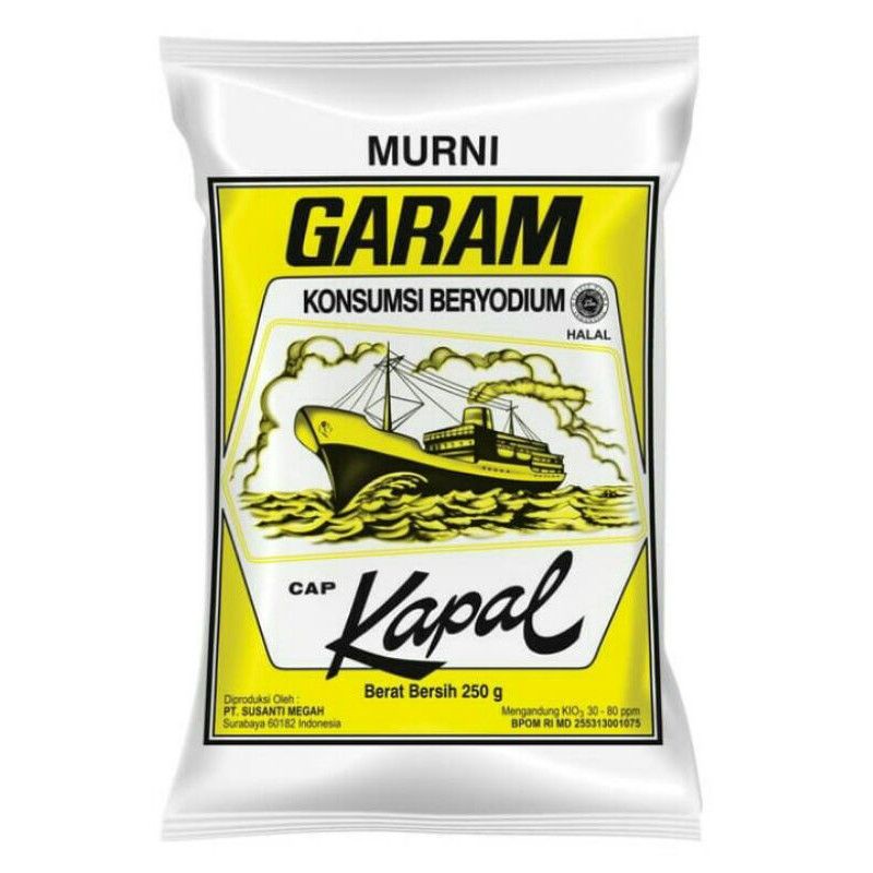 Jual GARAM CAP KAPAL 250 GRAM BERYODIUM IODIUM SALT | Shopee Indonesia