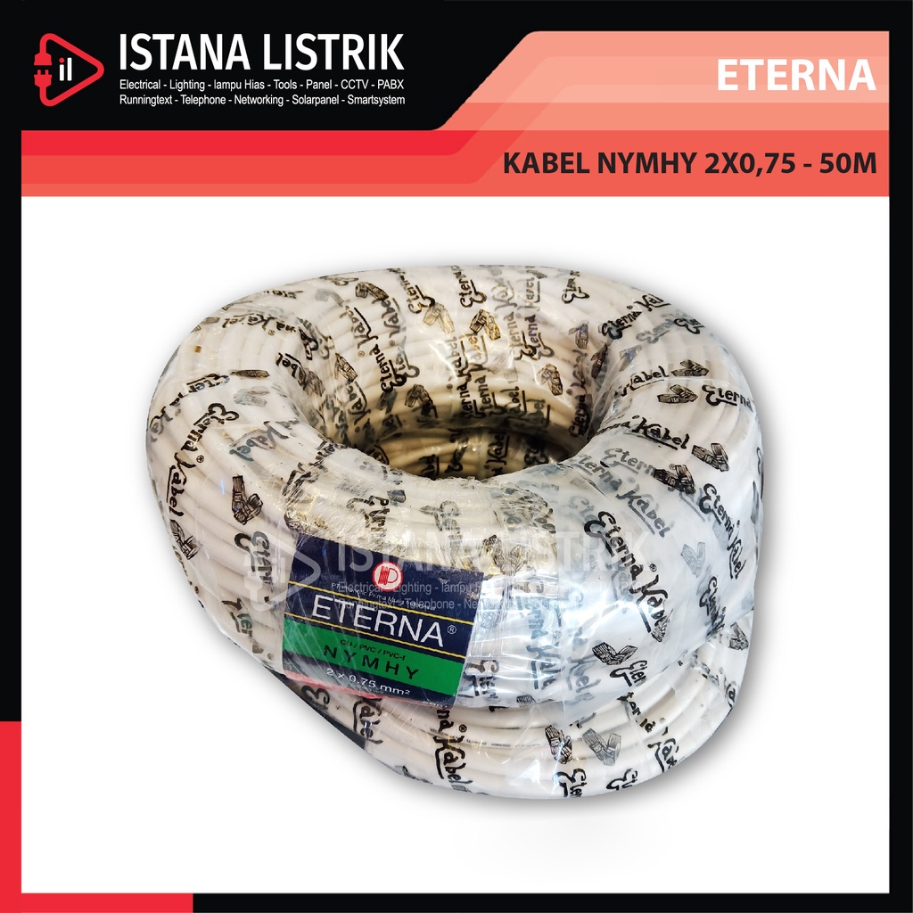 Jual KABEL LISTRIK ETERNA NYMHY 2X0,75 - ROLL | Shopee Indonesia