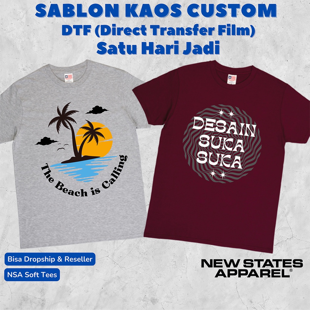 Jual Sablon Kaos Custom NSA Soft Tee | Shopee Indonesia