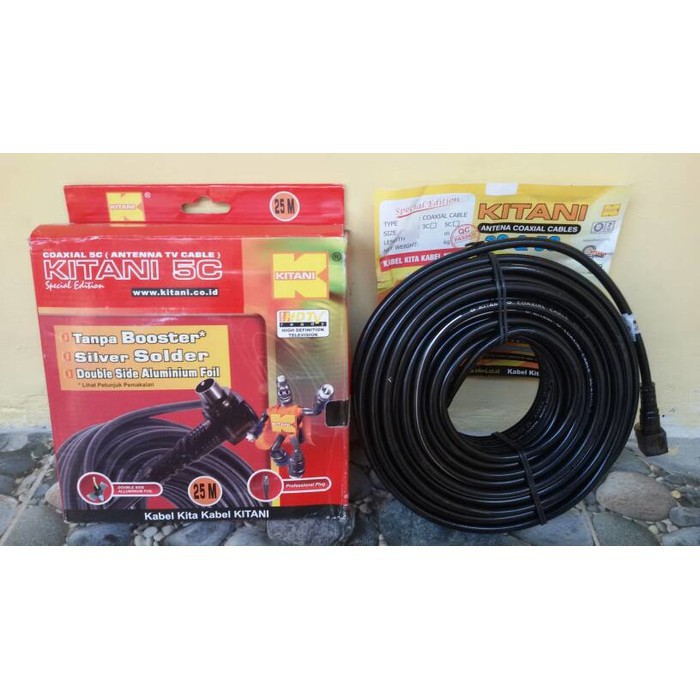Jual Kabel Antena 5C Tanpa Boster 25m - Kabel Kitani Original 25meter | Shopee Indonesia