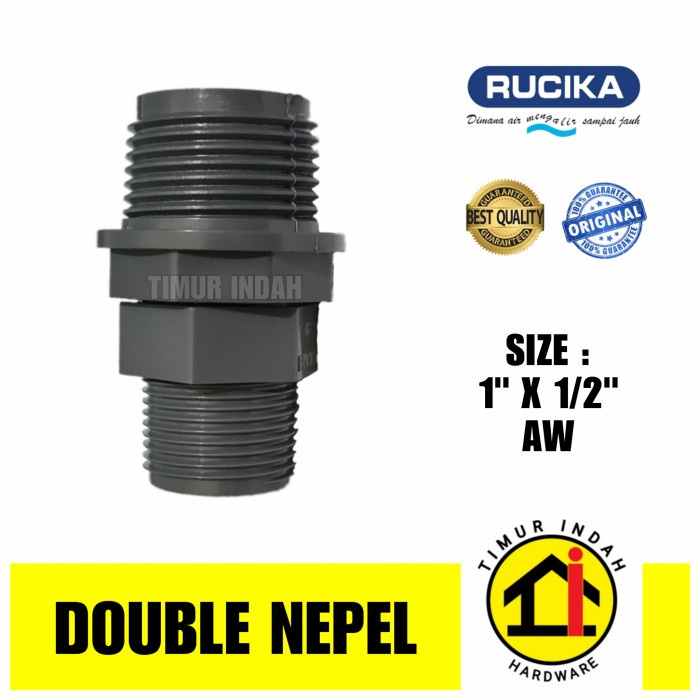 Jual Double drat / Double nepel 1" x 1/2" AW - RUCIKA | Shopee Indonesia