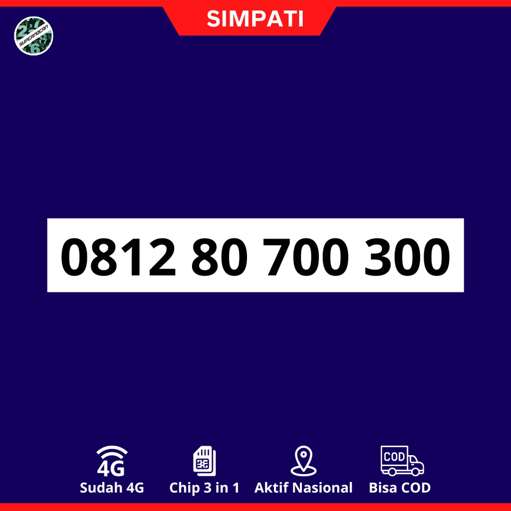 Jual NOMOR CANTIK SIMPATI DOUBLE RATUSAN RAPIH 80 700 300 - 4G Ready | Shopee Indonesia