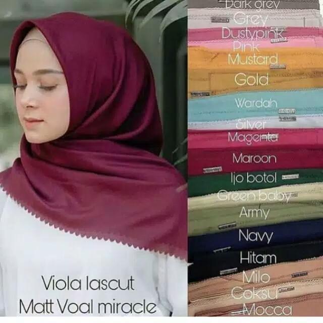 Jual kerudung segi empat polos voal laser cut / hijab segi empat polos voal laser cut | Shopee ...