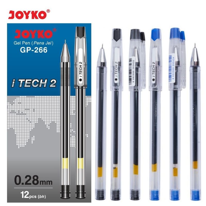 Jual [1 LSN / 12 PCS] Gel Pen Pulpen Pena Joyko GP-266 iTech 2 0.28 mm | Shopee Indonesia