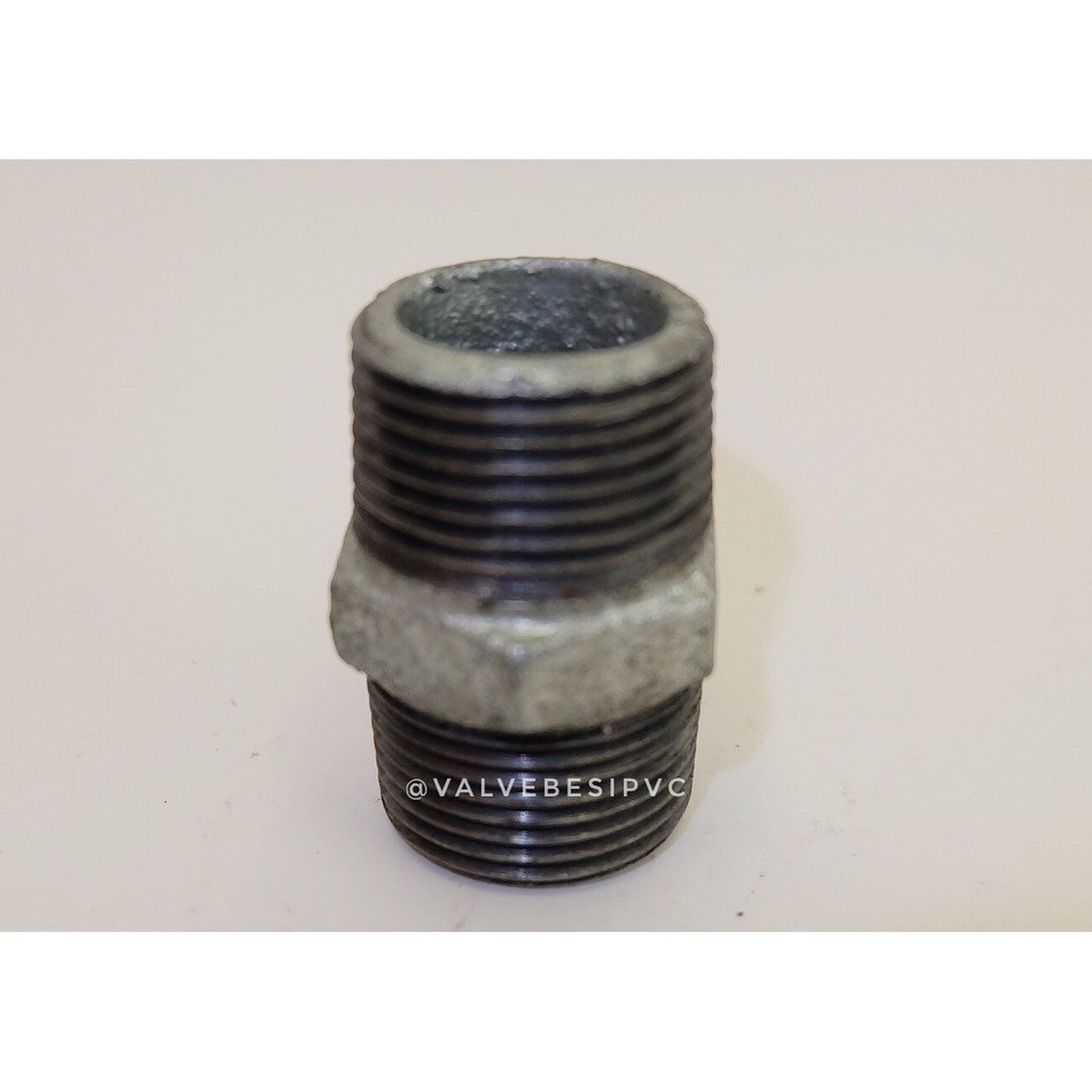 Jual Double Nepple/ dobel nepel/ double nepel Galvanis besi drat 1/2 ...