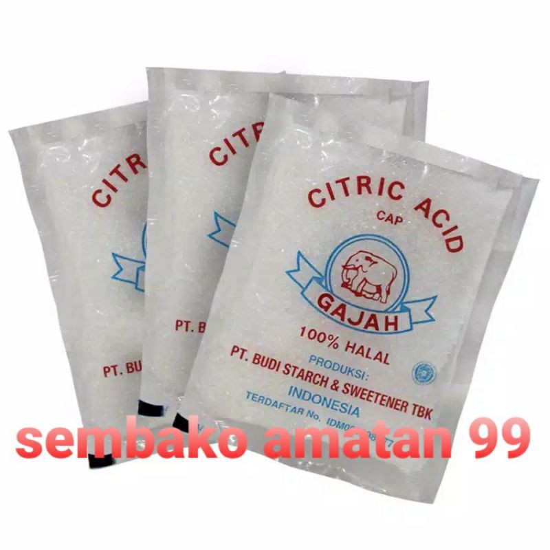Jual Asam Sitrat Citric Acid Cap gajah 50Gr / Asam Sitrun / Citrun ...
