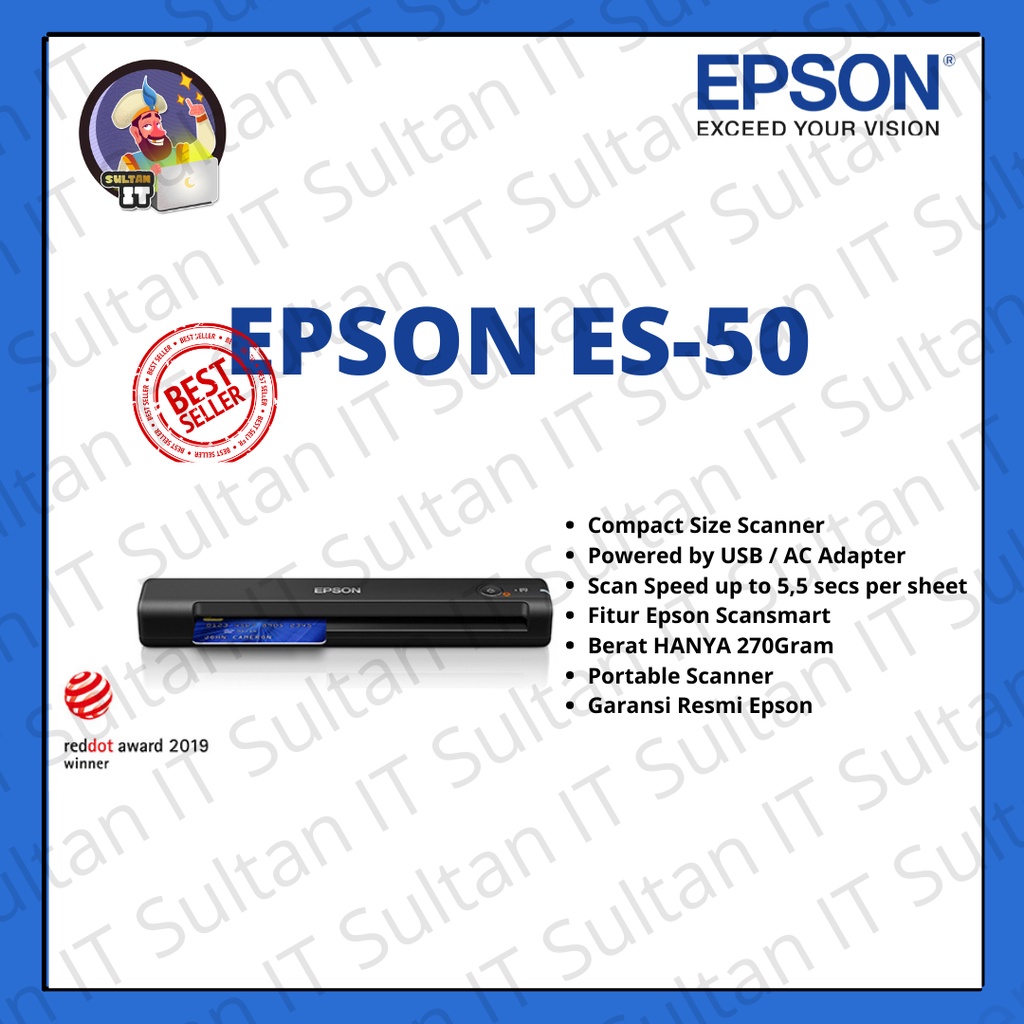 Jual Epson WorkForce ES-50 Portable Sheetfed Document Scanner PORTABLE SCANNER | Shopee Indonesia