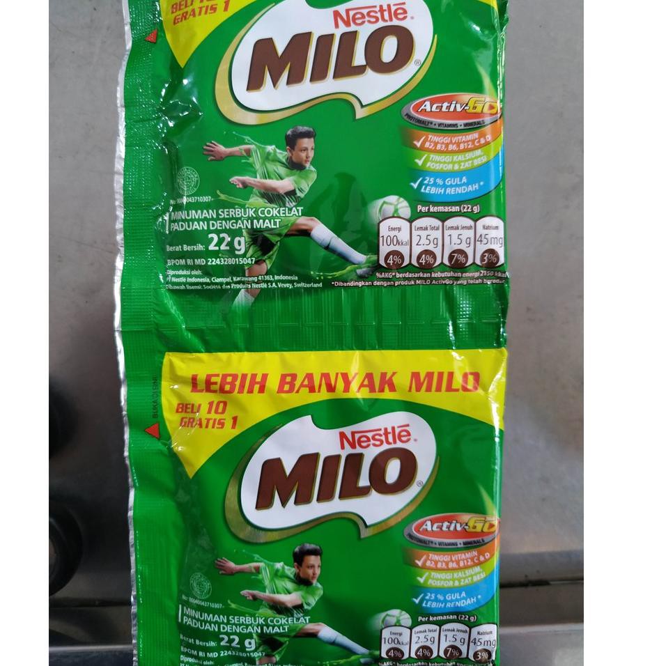 Jual 5.5 NESTLE MILO ACTIV GO RENCENG (10 SACHET + 1) | Shopee Indonesia