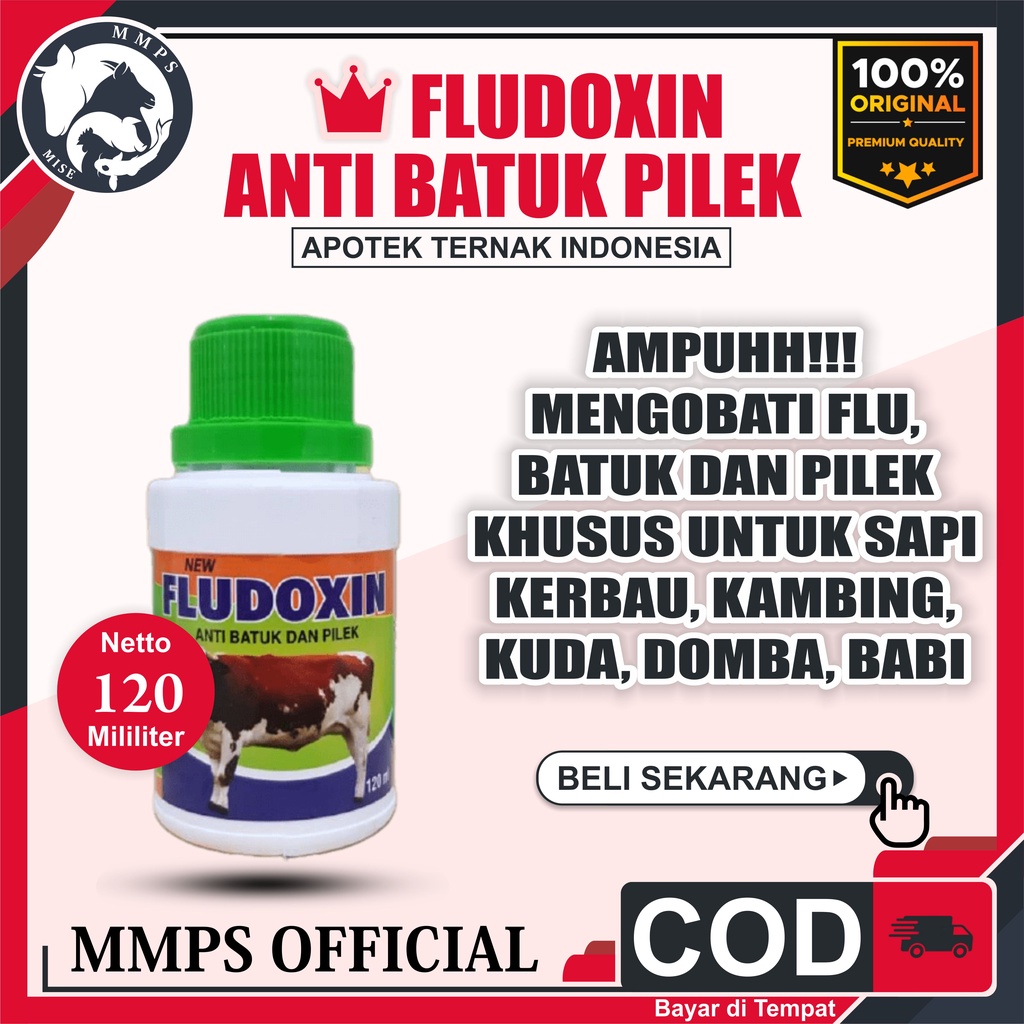 Jual SALE New Fludoxin 120 ml anti batuk pilek sapi kambing domba kuda ...