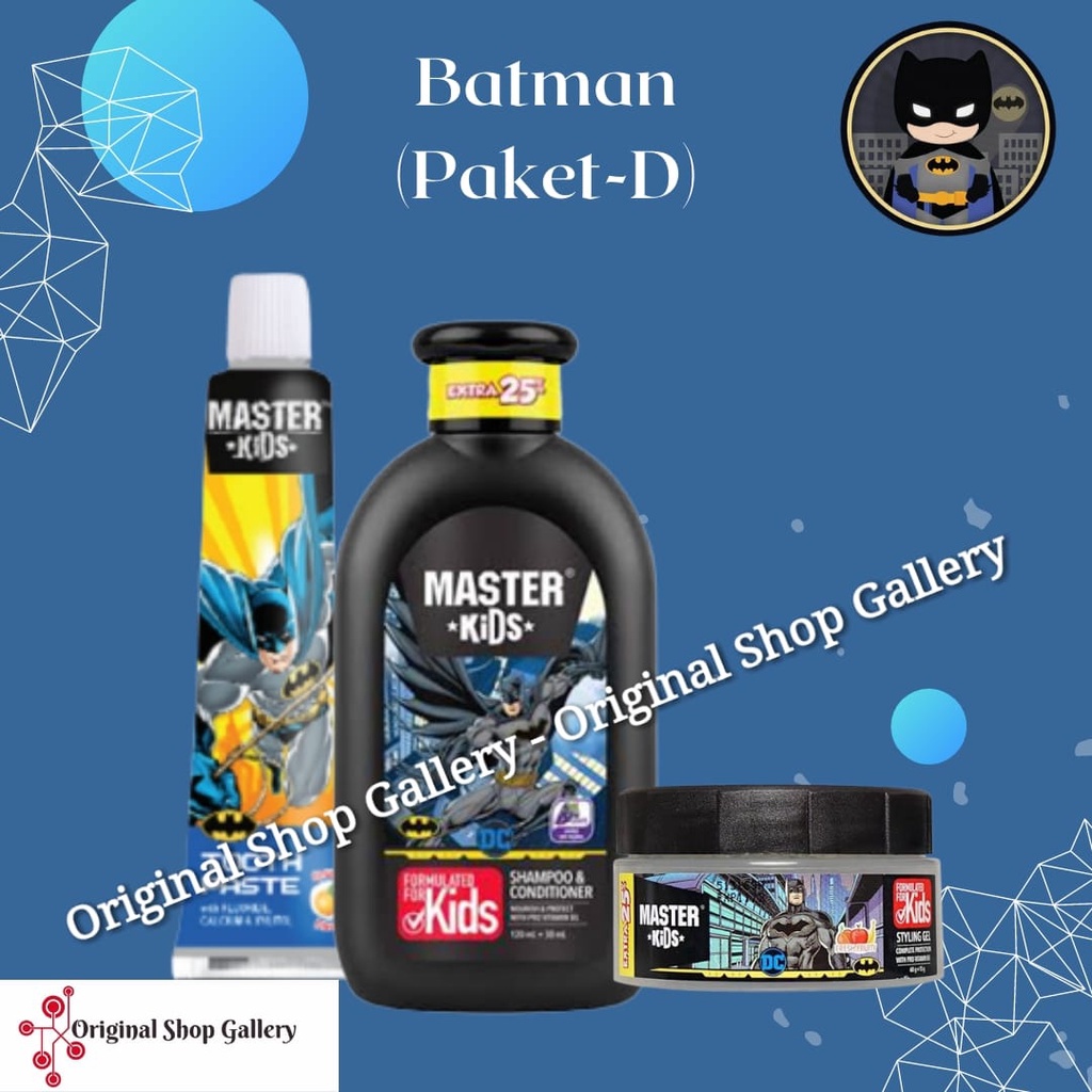 Jual Paket Perlengkapan Mandi Anak Master Kids Batman Series Shampoo ...