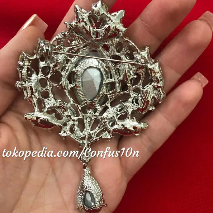 Jual (Tren) Bros Jumbo Big Brooch Permata Crystal Turban Kebaya Hijab ...