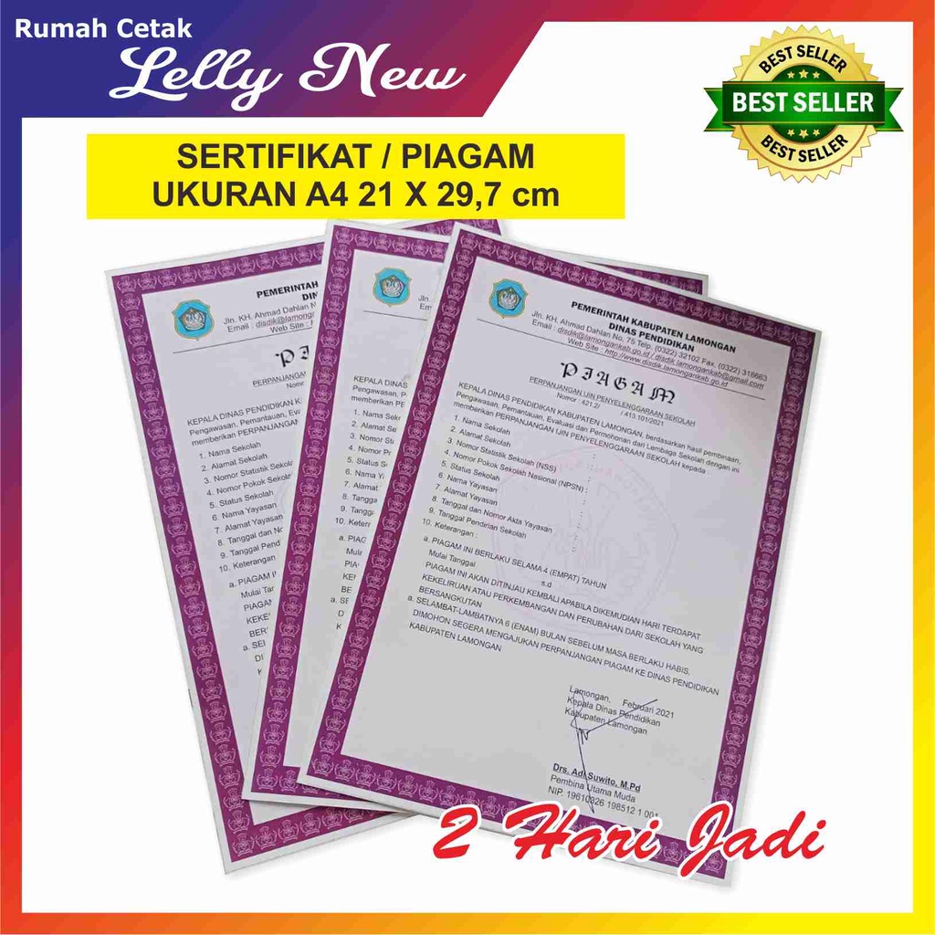 Jual SERTIFIKAT / PIAGAM MURAH | Shopee Indonesia
