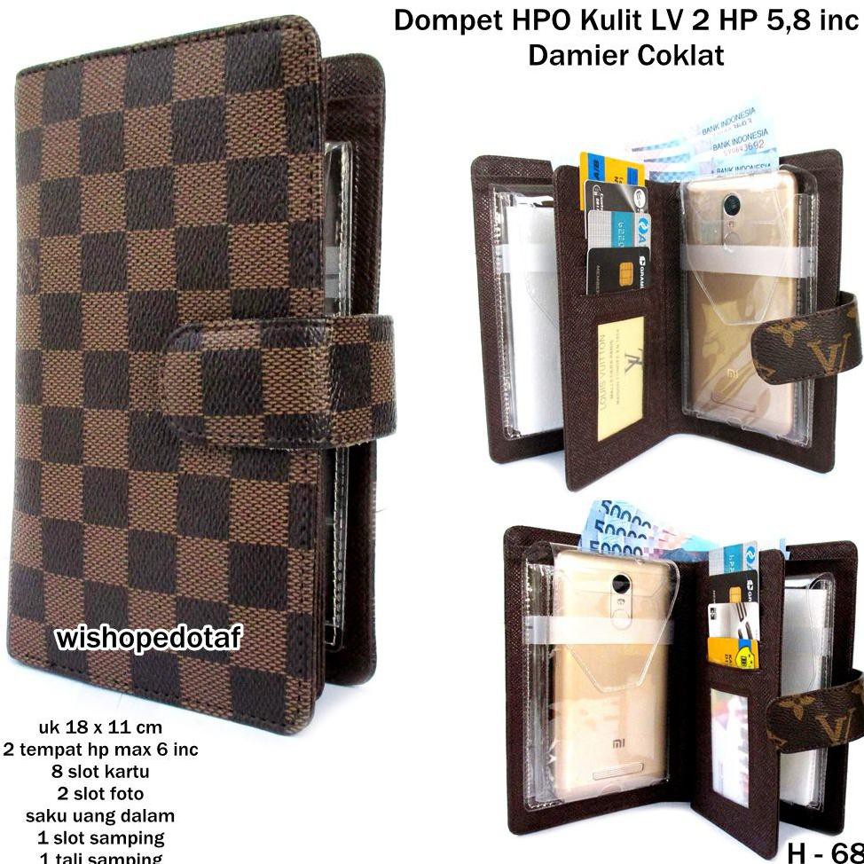 Jual Jual grosir dompet hpo kulit lv 2 hp 5,8 inc damier coklat Murah ...