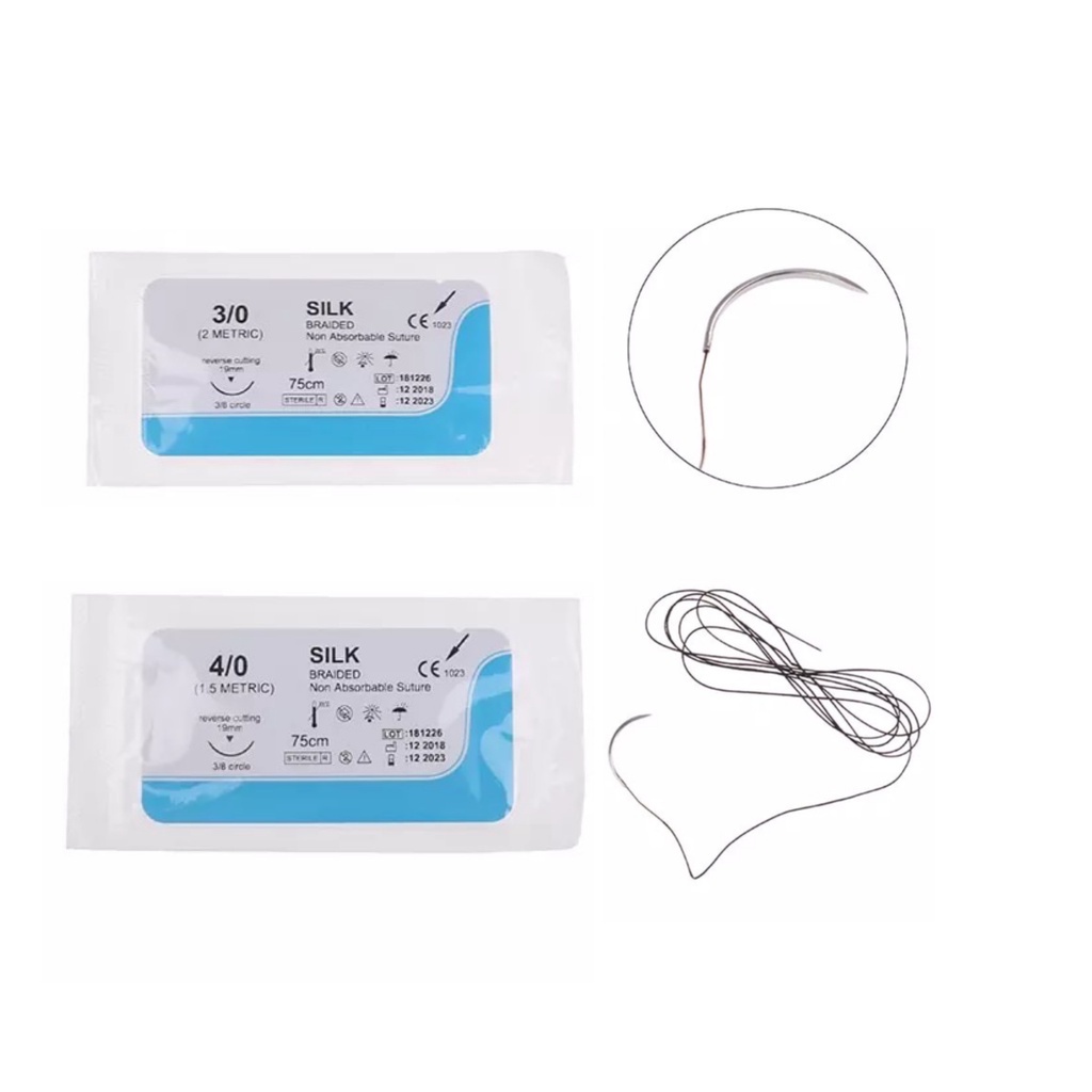Jual Dental suture non absorbable Jarum hecting jarum jahit benang ...