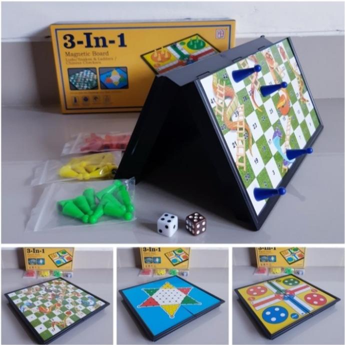 Jual MAINAN MAGNETIC BOARD GAME 3 IN 1 / LUDO / HALMA / ULAR TANGGA ...