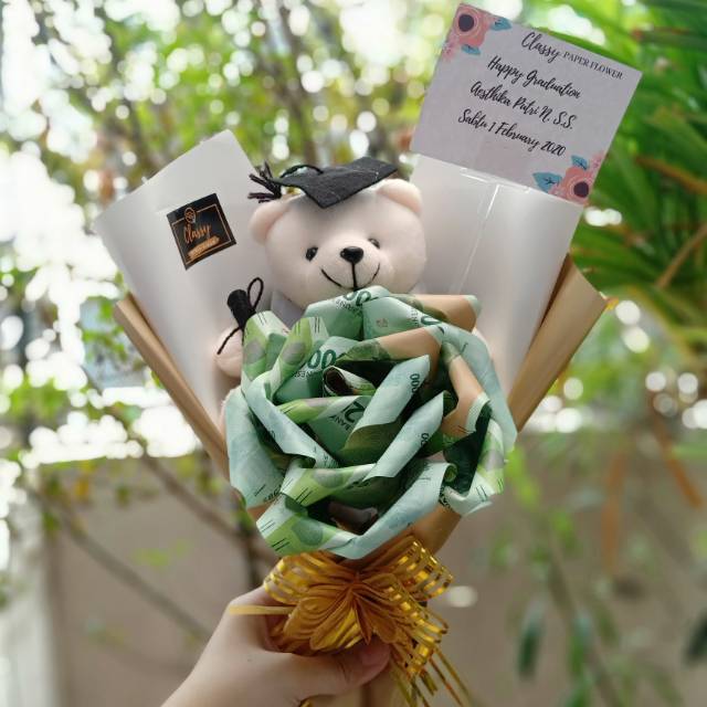 Jual Medium Money Roses Bouquet & Boneka Wisuda / Bucket Buket Bunga ...