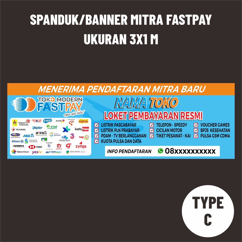 Jual Spanduk/Banner Agen Fastpay ukuran 3x1m - Kholstore | Shopee Indonesia
