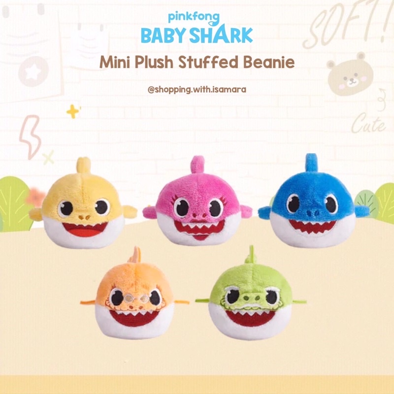 Jual Pinkfong Baby Shark Mini Plush Stuffed Beanie / Boneka kecil ...