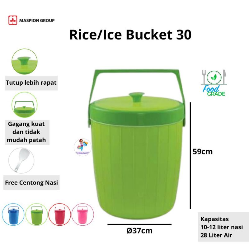 Jual Termos Nasi/Es Batu Ukuran 30 Maspion Ice/Rice Bucket USA 30 (Khusus gojek/grab/shopee ...