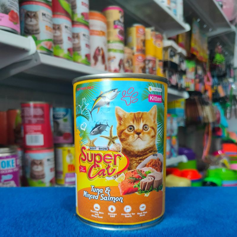 Jual Supper Cat Kaleng Kitten Tuna & Minced Salmon 400gr Makanan Basah ...