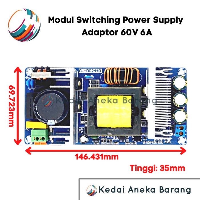Jual Module Modul Switching Power Supply SMPS PSU 60V 6A AC-DC AC - DC Adaptor Adapter PCB Board ...