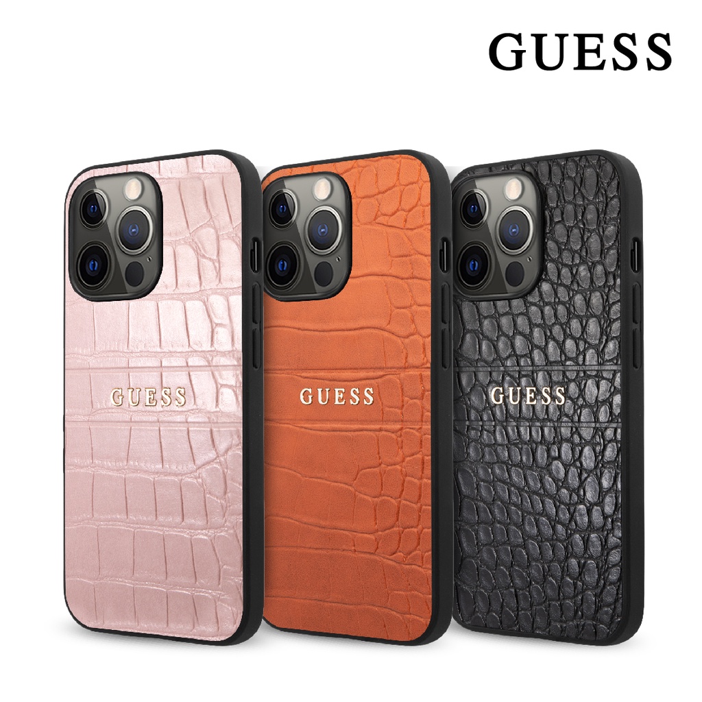 Jual Guess Polyurethane Croco Hot Stamp Line - Case iPhone 13 / 13 Pro ...