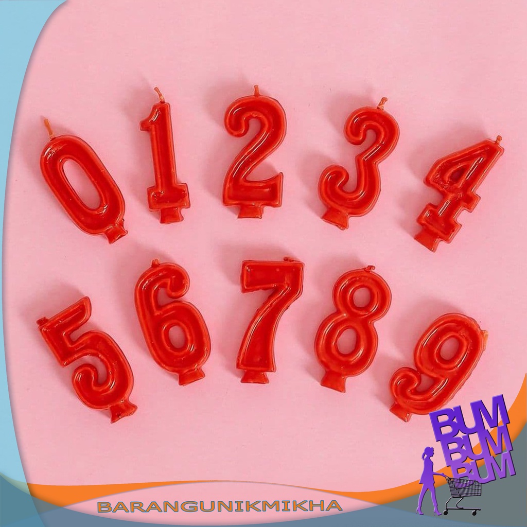 Jual Lilin Ulang Tahun Angka 0-9 Warna Merah Murah - BUM | Shopee Indonesia