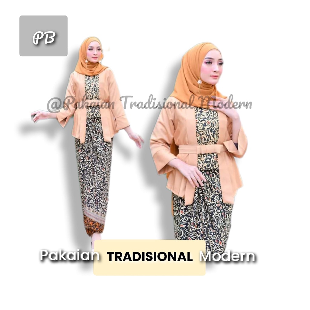 Jual Setelan Kebaya Elnira Modern lengan panjang Sutra Silky PAKAIAN ...