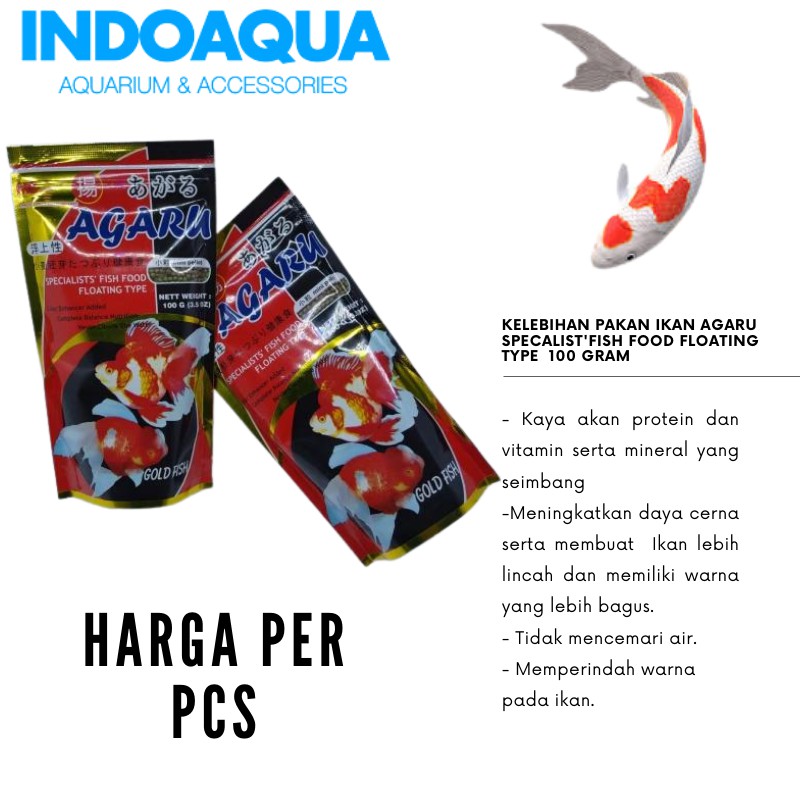 Jual INDOAQUA - Agaru Floating Type 100 Gram Pakan Ikan Hias | Makanan ...