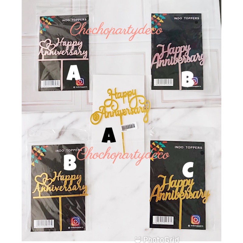 Jual 1pctopper Happy Anniversary Happy Wedding Topper Kaca Happy Wedding Engaged Shopee