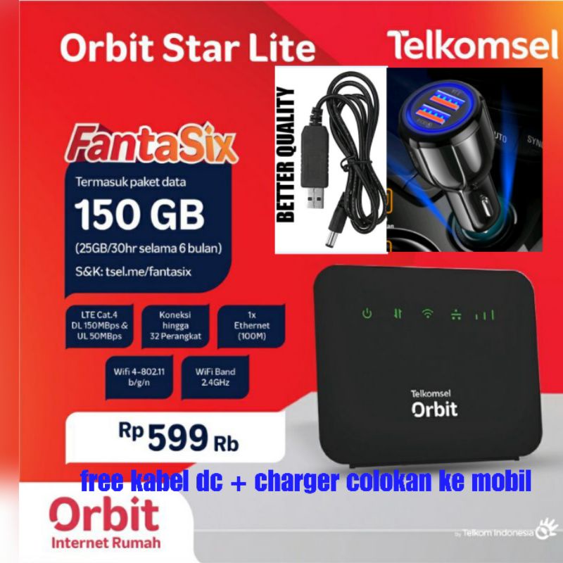 Jual Telkomsel Orbit Star Lite HKM0126 Modem Router Free Kuota 150GB ...