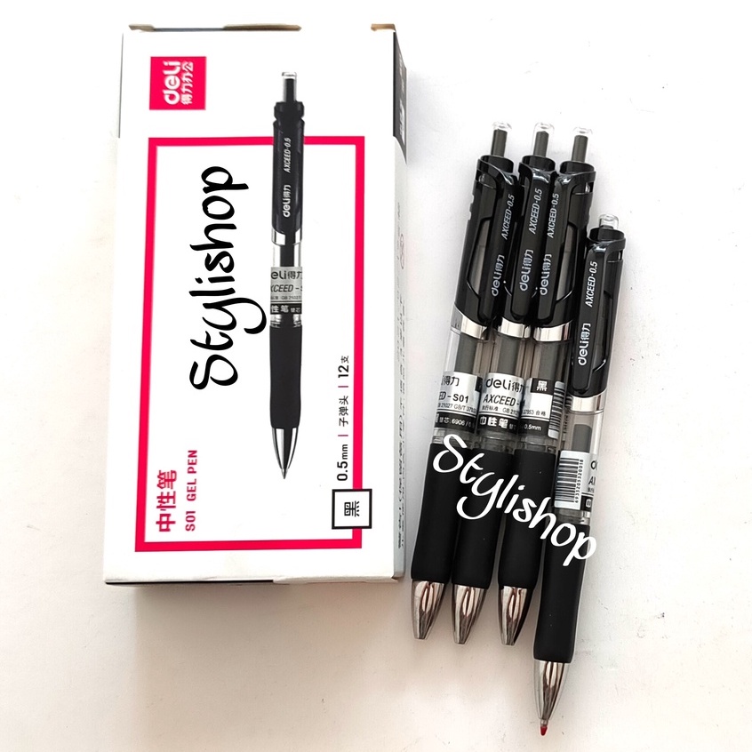 Jual (Deli-S01) Bulpen Gel 0,5 mm, Gel Pen, Pulpen, Ballpoint, Pena Cetekan | Shopee Indonesia