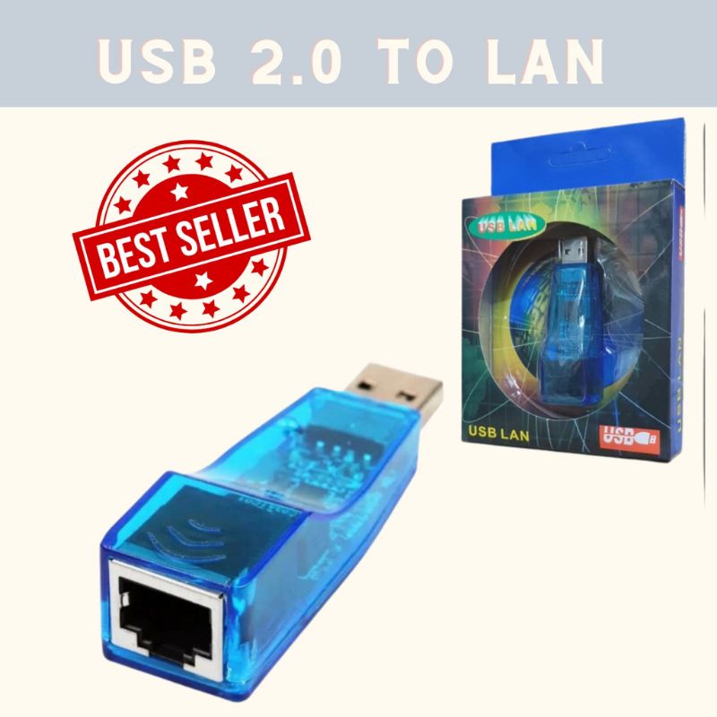 Jual USB TO LAN -USB ETHERNET ADAPTER BIRU/CONVERTER ADAPTER USB 2.0 MALE TO ETHERNET LAN ...