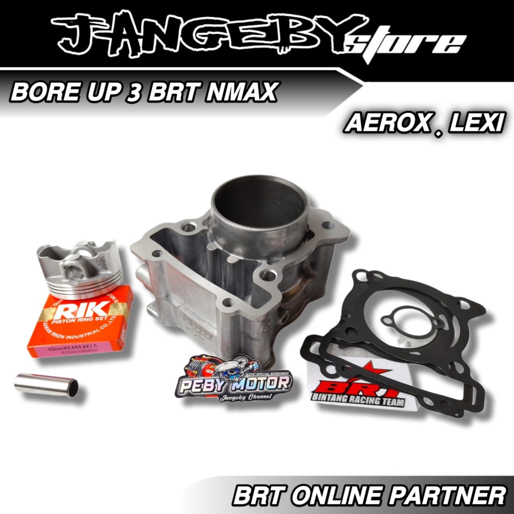 Jual PAKET BORE UP BRT 3 NMAX AEROX LEXI BLOK PISTON BRT CAST IRON ...