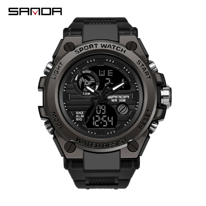 Jual SANDA 739 Jam Tangan Pria Digital Analog Tali Rubber Chronograph Anti Air CURRENOS | Shopee ...