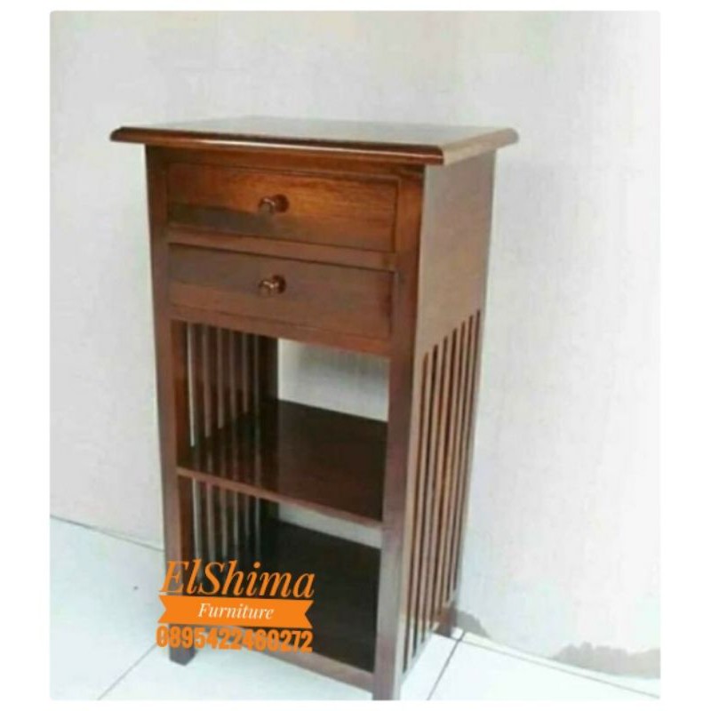 Jual Meja Dispenser Kayu Jati Dua Laci | Shopee Indonesia