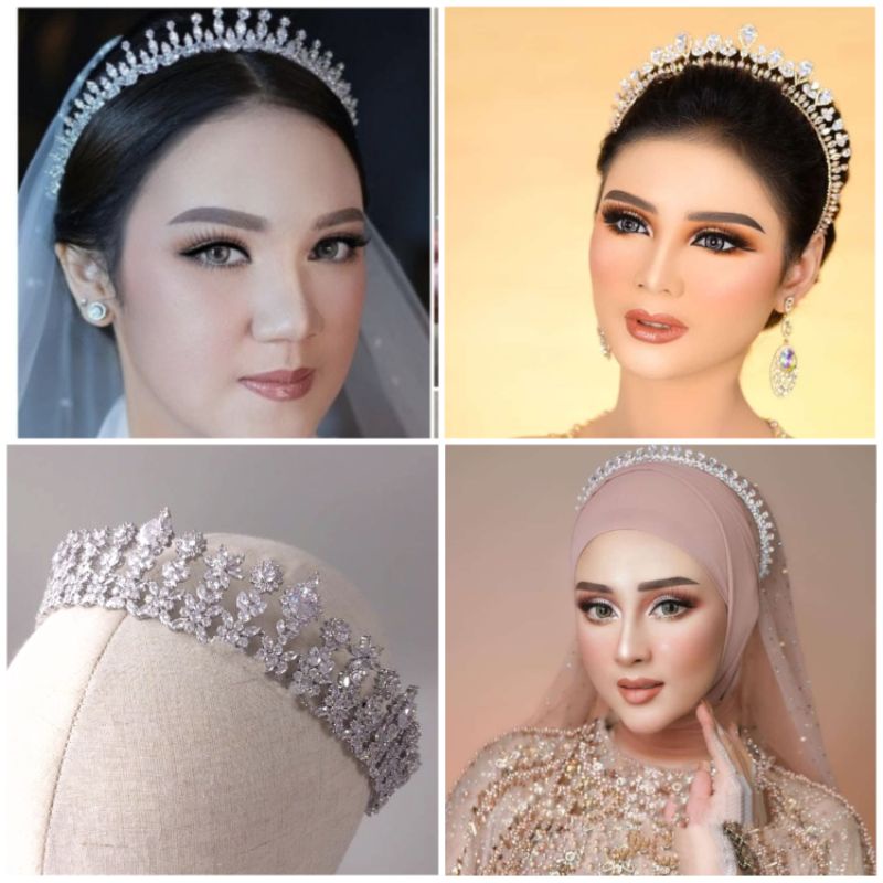 Jual [MK74] Mahkota Gold Zirconia Queen Panjang Sampai Telinga | Shopee ...