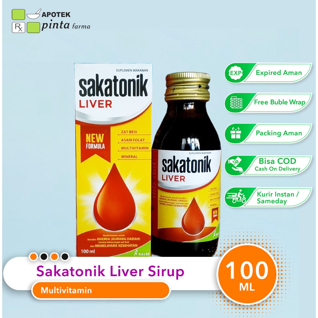 Jual Sakatonik Liver Sirup 100 ml Multivitamin Penambah Darah Dan ...