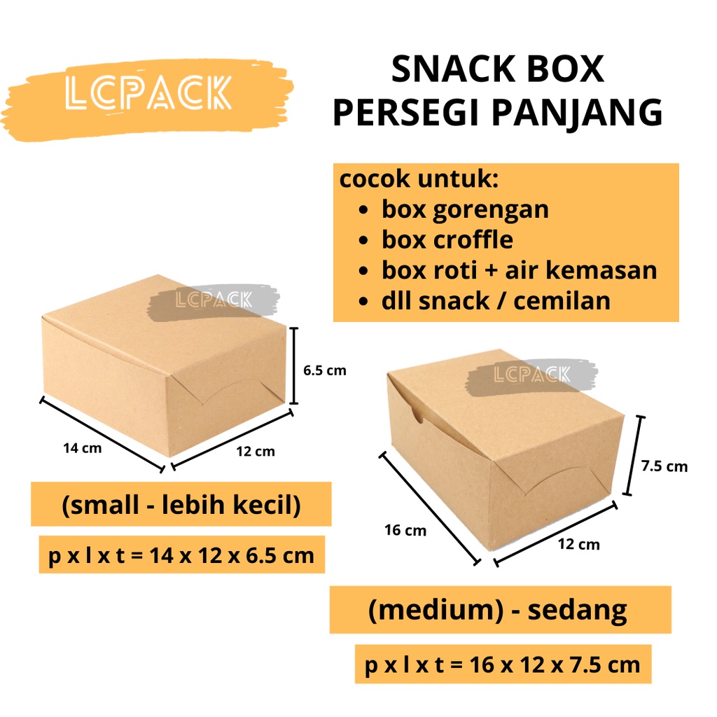 Jual PAPER SNACK BOX TAHU GORENGAN KOTAK CEMILAN KUE KEMASAN DUS ...