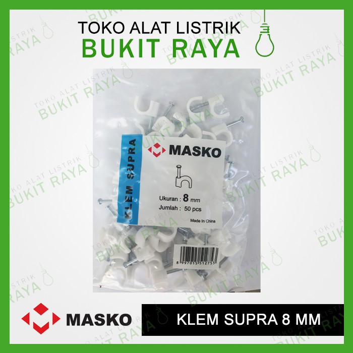 Jual Masko Klem Supra 8 MM Klem Paku Beton Putih ( 50 pcs ) | Shopee ...