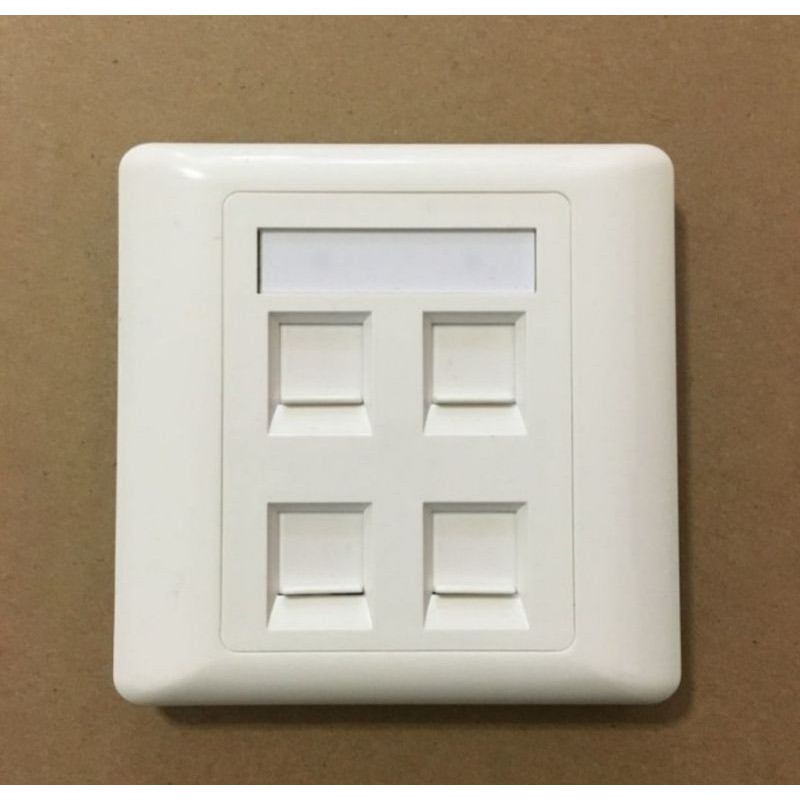 Jual faceplate,wallplate utp,lan,rj45 4 hole,port | Shopee Indonesia