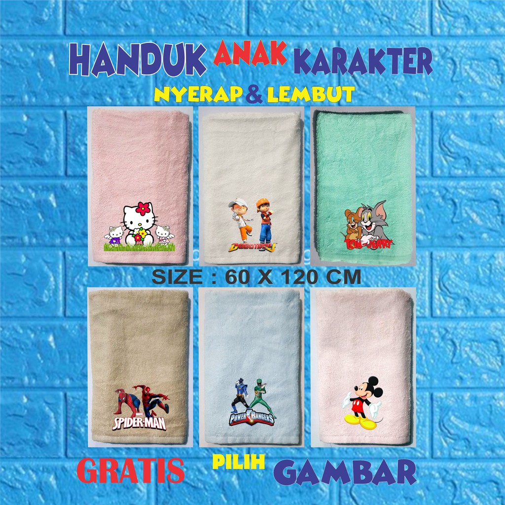 Jual HANDUK ANAK KARAKTER,handuk anak ,anduk anak,anduk anak karakter ...