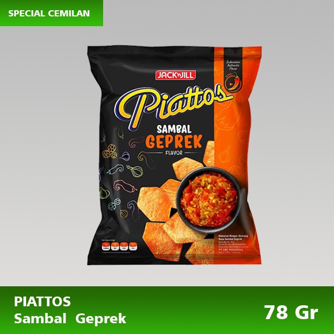 Jual Jack N Jill Piattos Sambal Geprek 78 gr / Cemilan spesial Pedas ...