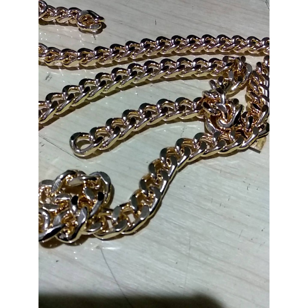 Jual Rantai Besi lebar segi 12 mm warna emas muda 1 meter | Shopee ...