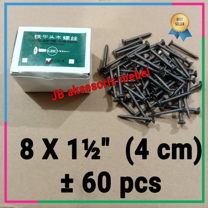 Jual SKRUP SEKRUP KAYU 8 x 1,5" (4 cm) KEPALA (+) merk GHC Harga ...